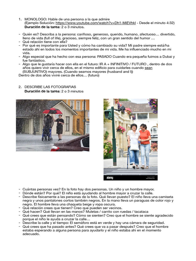 Examen Oral DELE A2 | PDF