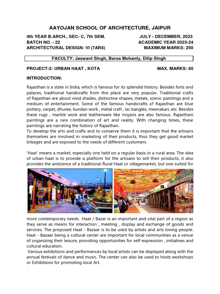 Urban Haat Design Project in Kota | PDF