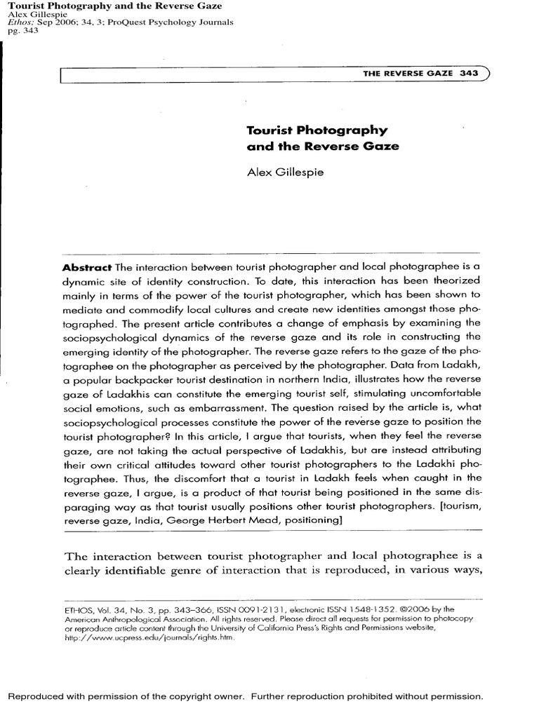Tourist Photography and The Reverse Gaze | Download Free PDF | Natural ...