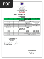 NLC Sample Class Program and Schedule | PDF