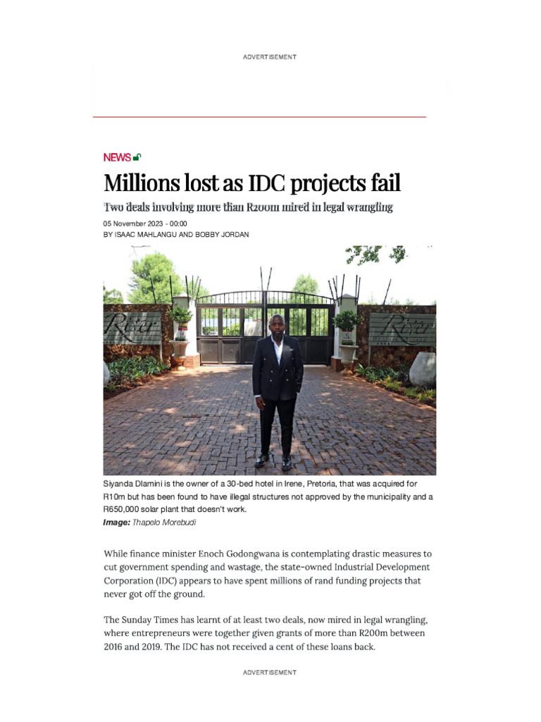 Millions Lost As IDC Projects Fail | PDF