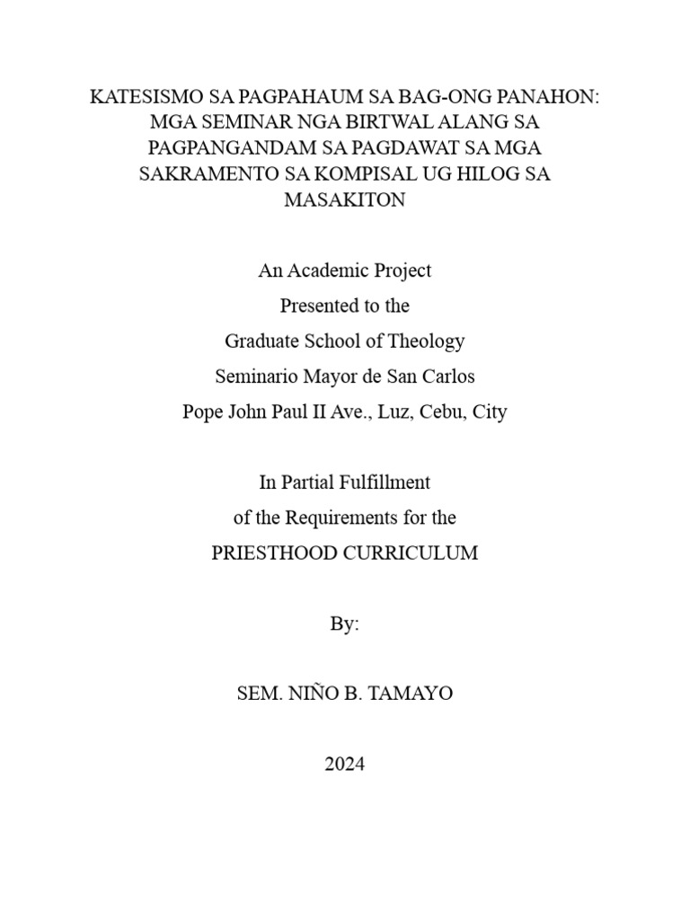 Katesismo Introduction 1 | PDF | Educational Technology | Social Media