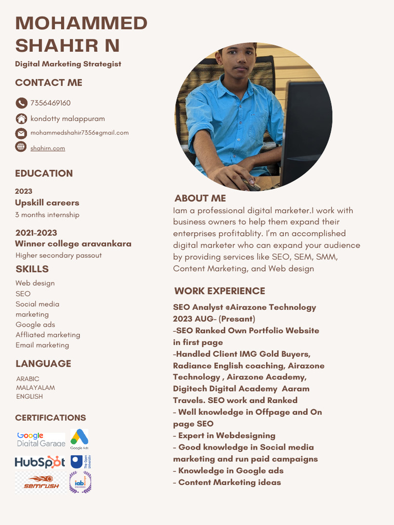 Mohammed Shahir N | PDF