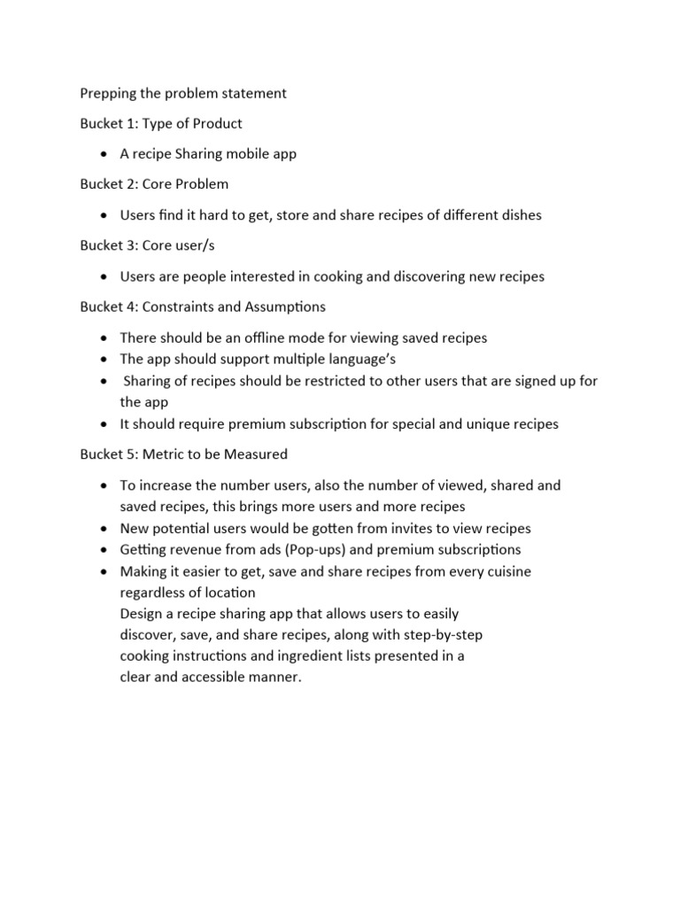 Prepping The Problem Statement | PDF