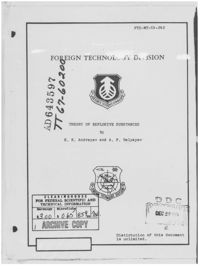 Theory of Explosive Substances | PDF | Chemical Reactions | Explosion