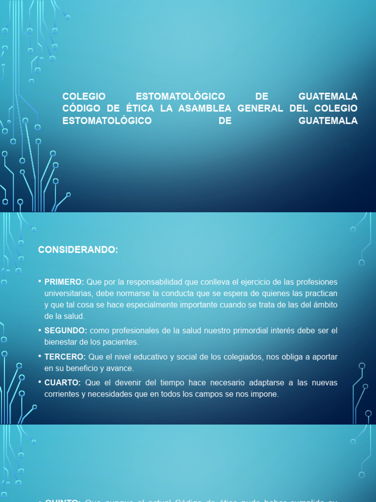 Código de Ética del Colegio Estomatológico | PDF | Derecho | Relaciones ...