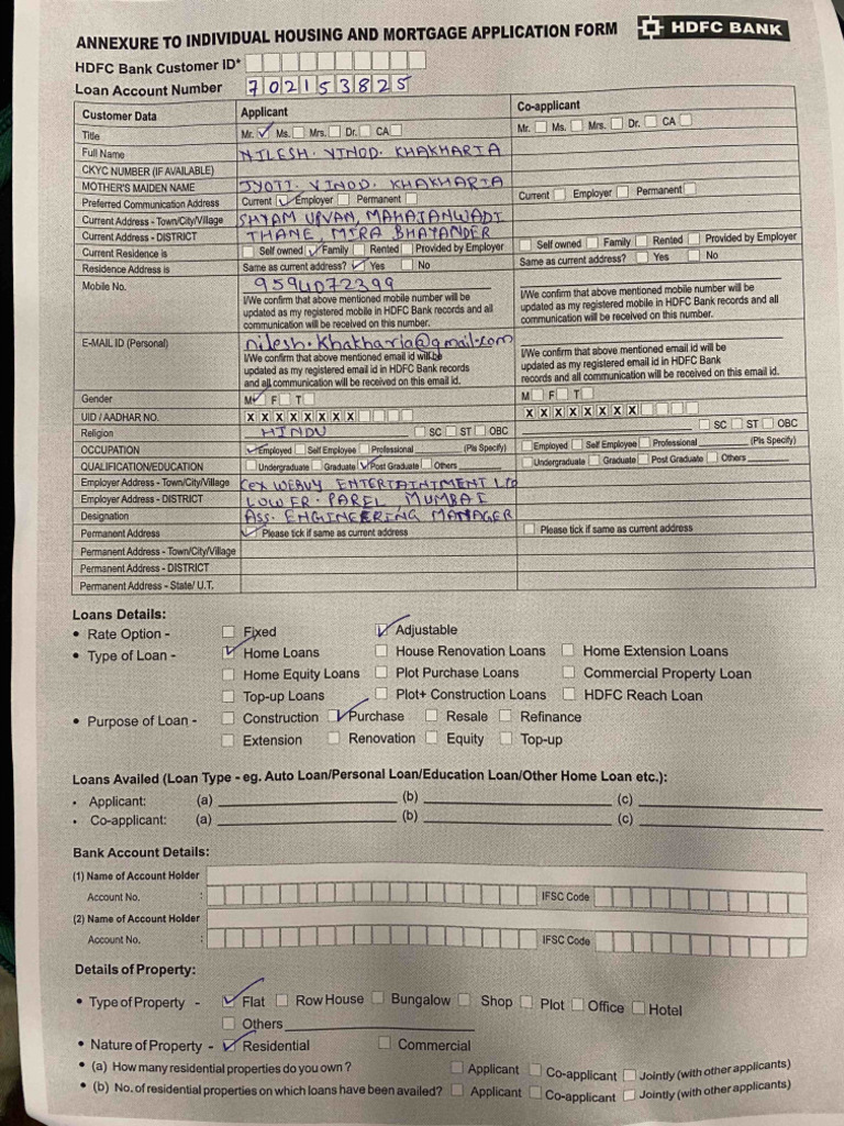 HDFC Annexure D | PDF