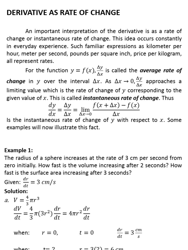 Rate of Change 1 | PDF