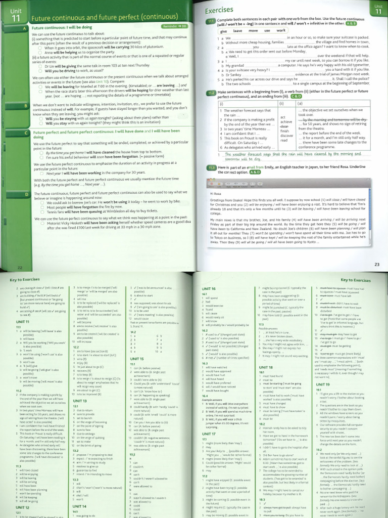 Hedwigs Adv Grammar in Use FuturePerfectCont Wkey | PDF