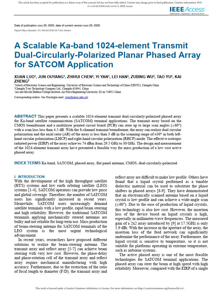 A Scalable Ka-Band 1024-Element Transmit Dual-Circ | PDF | Antenna ...