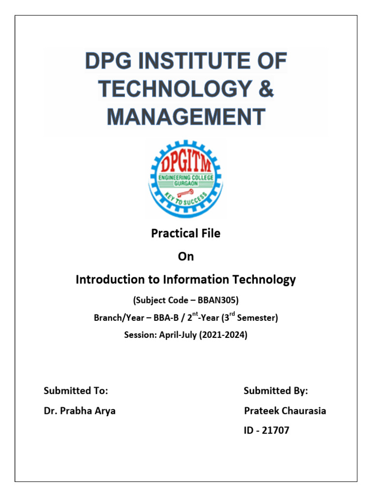 Prateek Chaurasia IIT Practical File | PDF | Animation | Microsoft Power Point