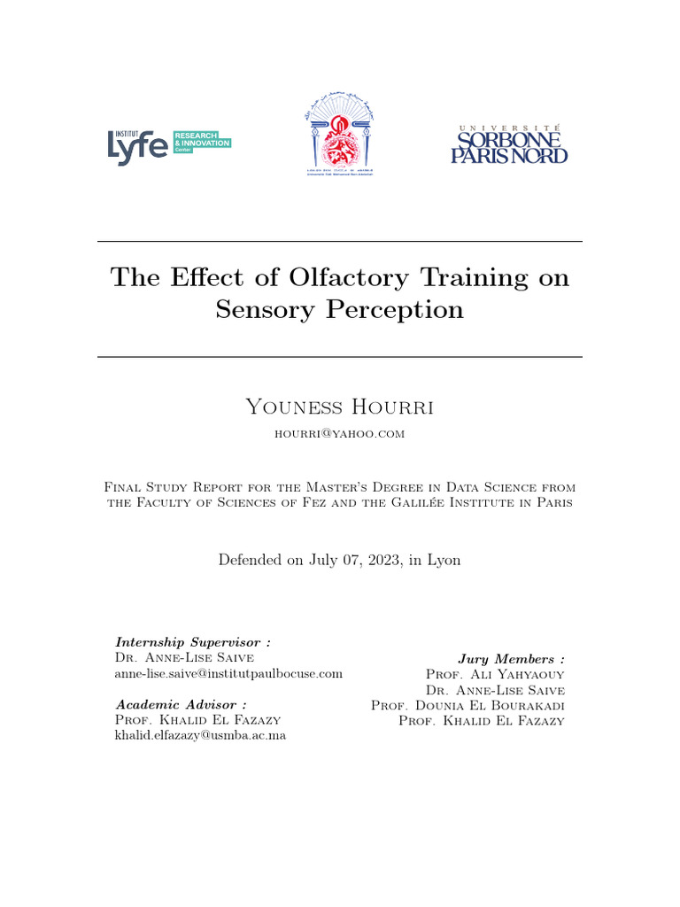 The Effect of Olfactory Training On Sensory Perception | PDF | Odor | Neuroplasticity