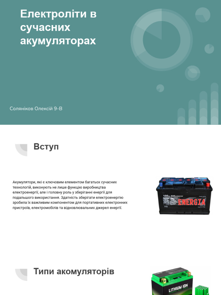 Електроліти в сучасних акумуляторах Pdf