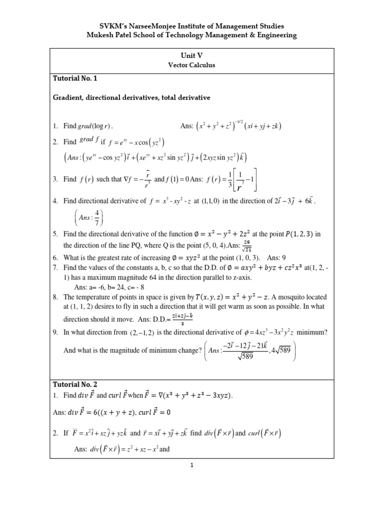 Unit 5 Tutorial Problems | PDF
