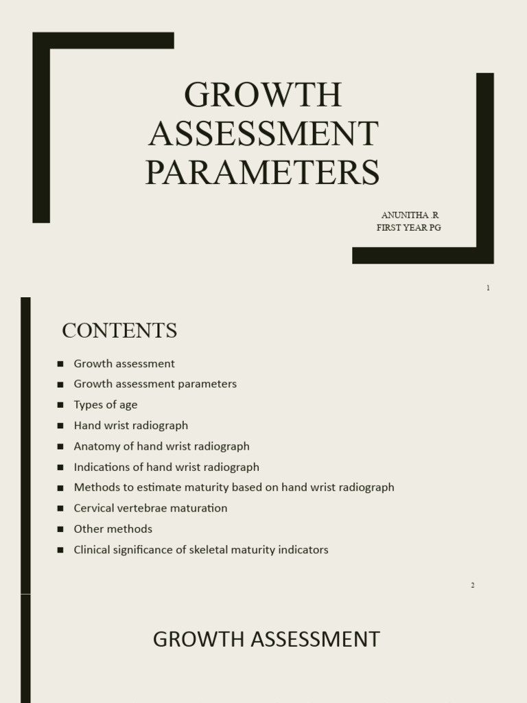 Growth Assessment Parameters | PDF | Hand | Musculoskeletal System