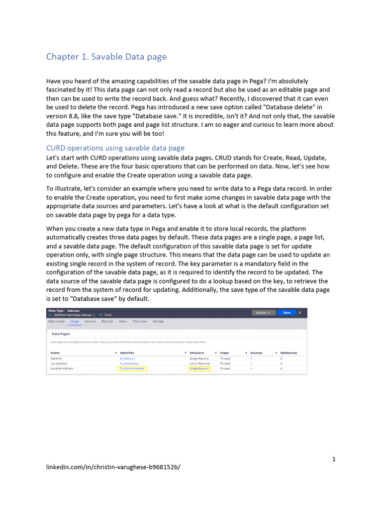 Pega For SAs - Chapter 1 - Savable Datapage-2 | PDF | Databases | Automation