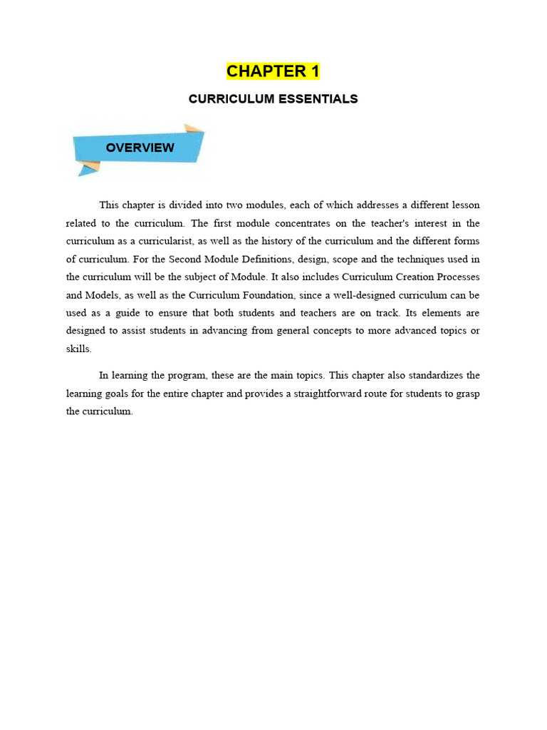 ProfEd609-Chapter-1 (1) | PDF | Curriculum | Learning