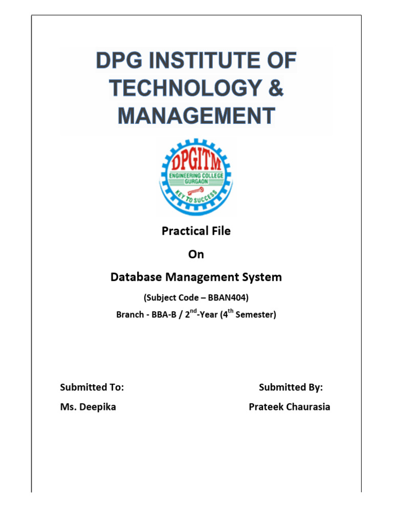Practical File Sem 4 | PDF | Databases | Encryption