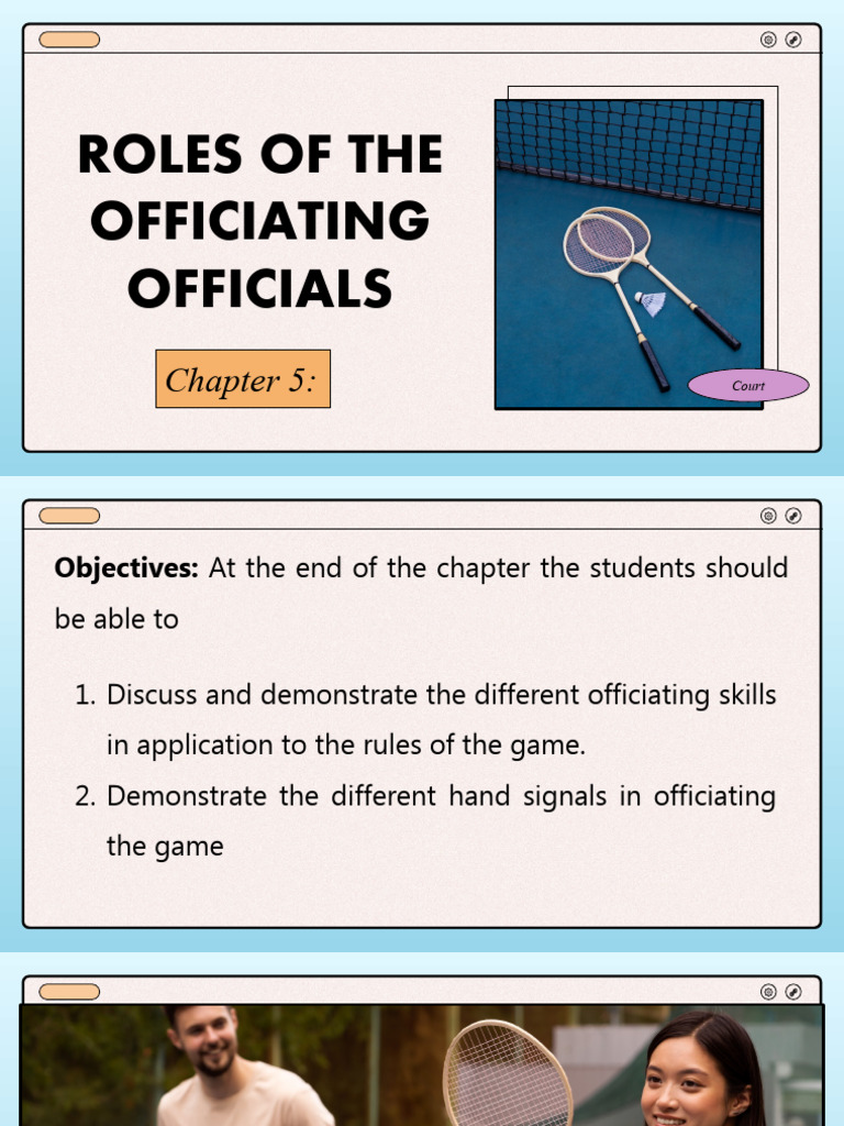 Roles of The Officiating Officials: Court | Download Free PDF | Referee ...