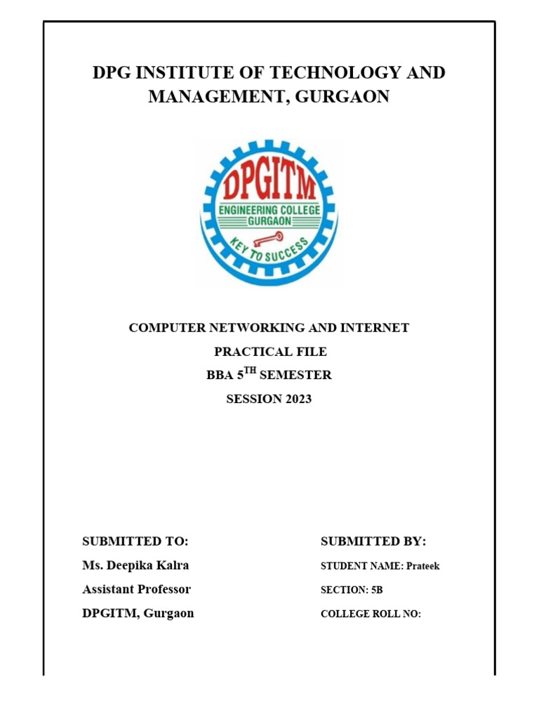 Practical File IIT 5th Sem MY Fin | PDF | Key (Cryptography) | Network Topology