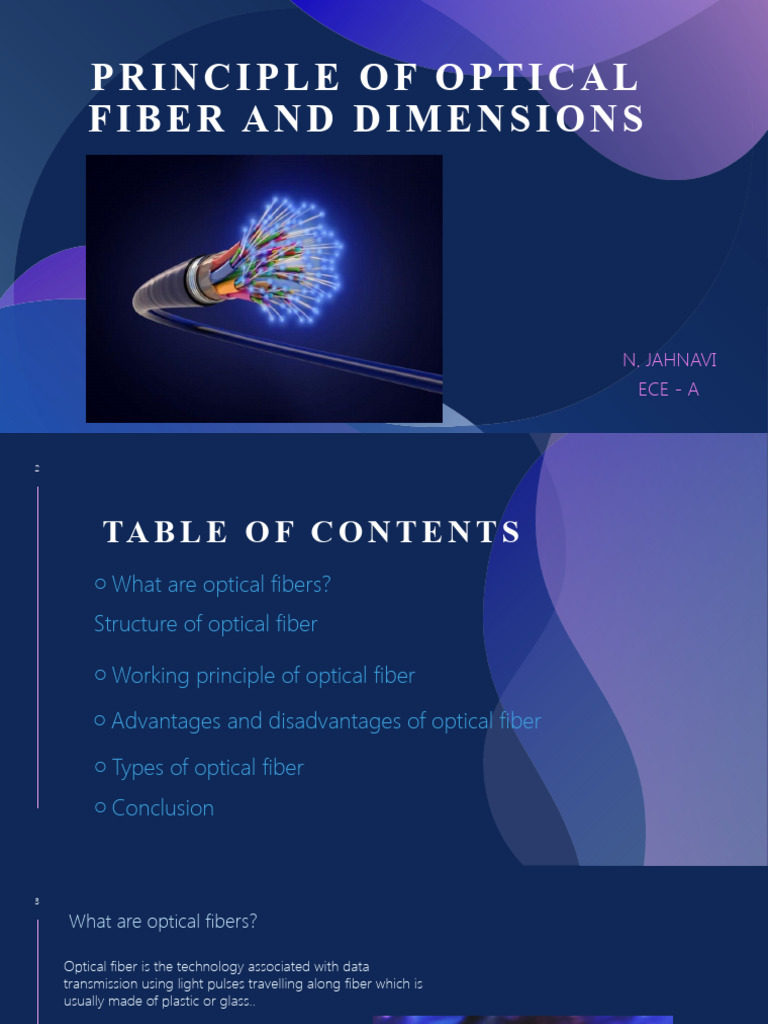 Optical Fiber Principles & Types | PDF | Computers | Technology ...