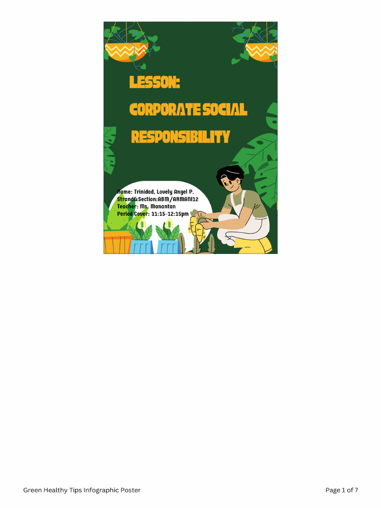 Green Healthy Tips Infographic Poster | PDF