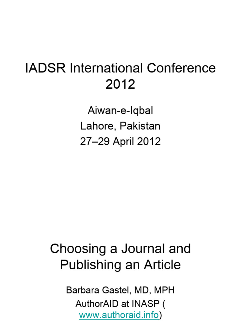 Choosing A Journal and Publishing An Article 1 | PDF