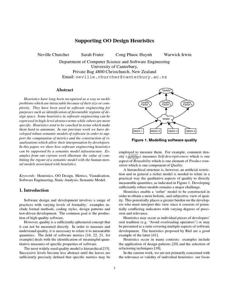 Heuristics for Object-Oriented Design | PDF