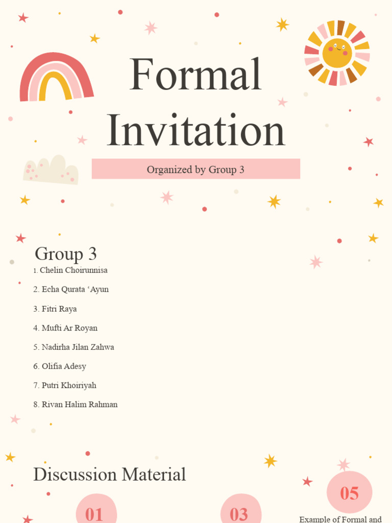 Group 3 Formal Invitation | PDF | Human Communication | Linguistics