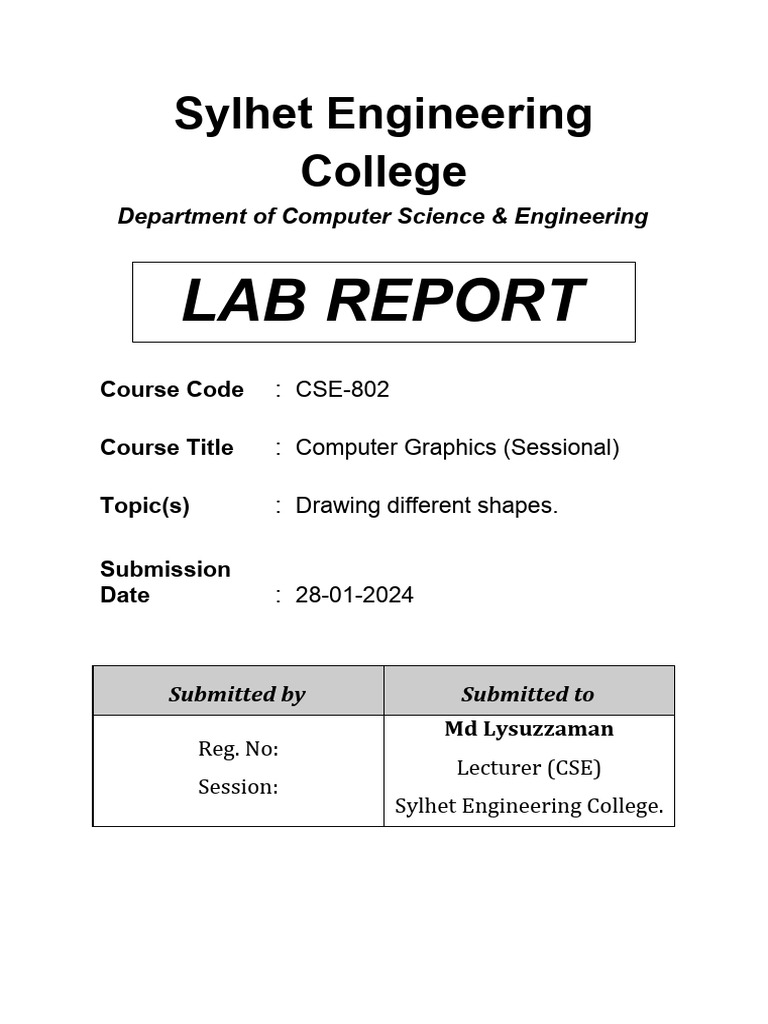 CG Lab Report Must Edit The Style | PDF | Computing | Computer Science