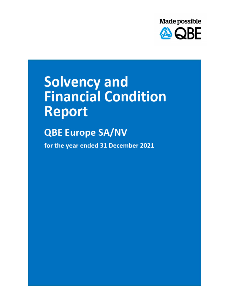 Qbe Europe Solo Solvency and Financial Condition Report 2021 | PDF ...