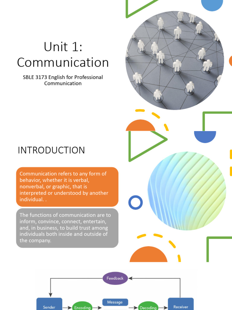 Unit 1 COMMUNICATION | PDF
