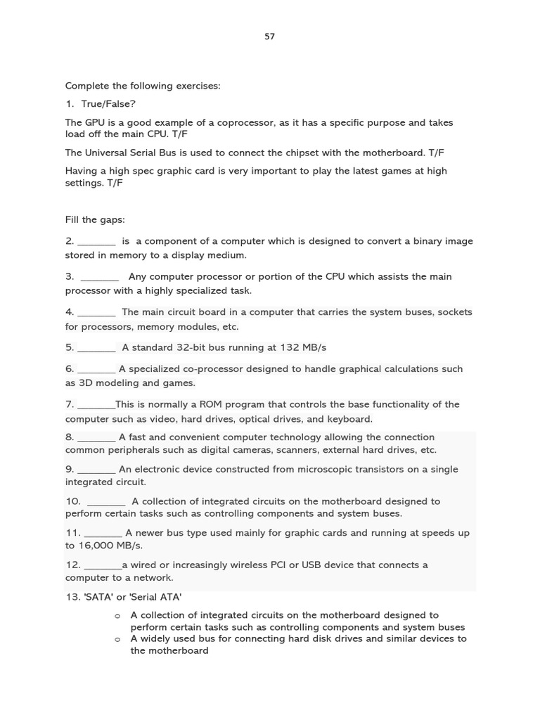 Components - Ex | PDF | Classes Of Computers | Personal Computers