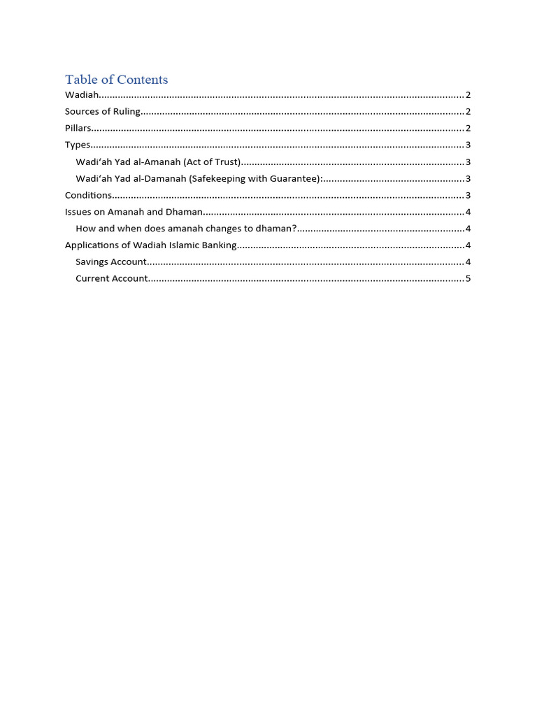 4 Wadiah | PDF | Banks | Islamic Banking And Finance