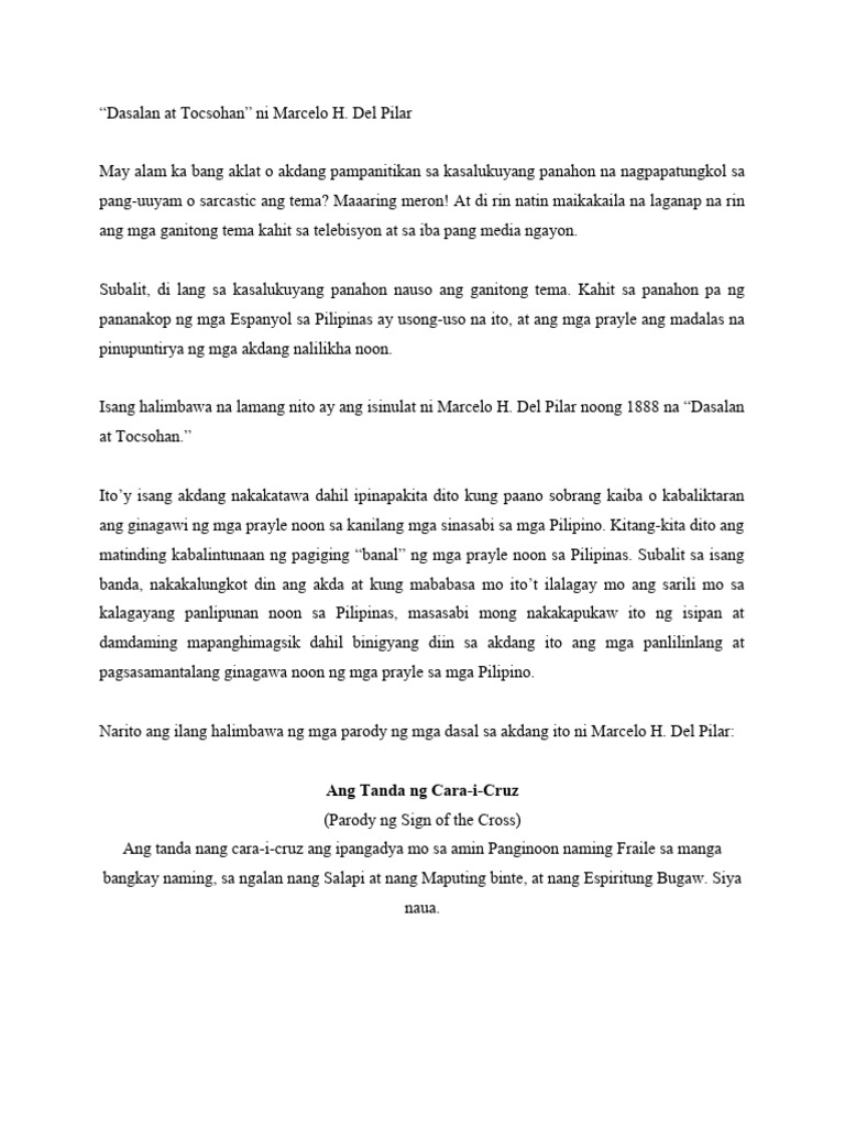 Dasalan at Tocsohan | PDF
