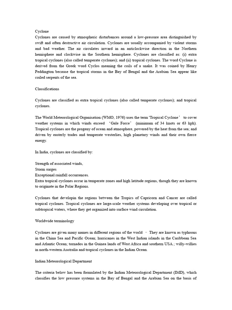 Understanding Cyclones: Types and Impact | PDF | Tropical Cyclones ...