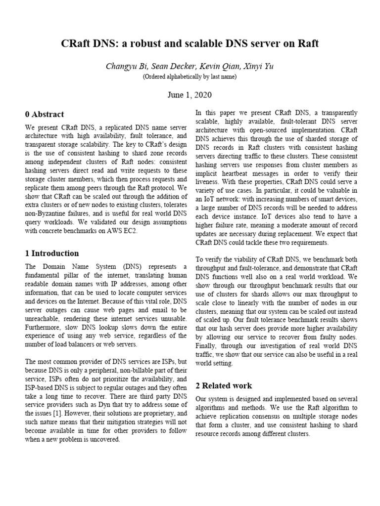 CRaft DNS | PDF