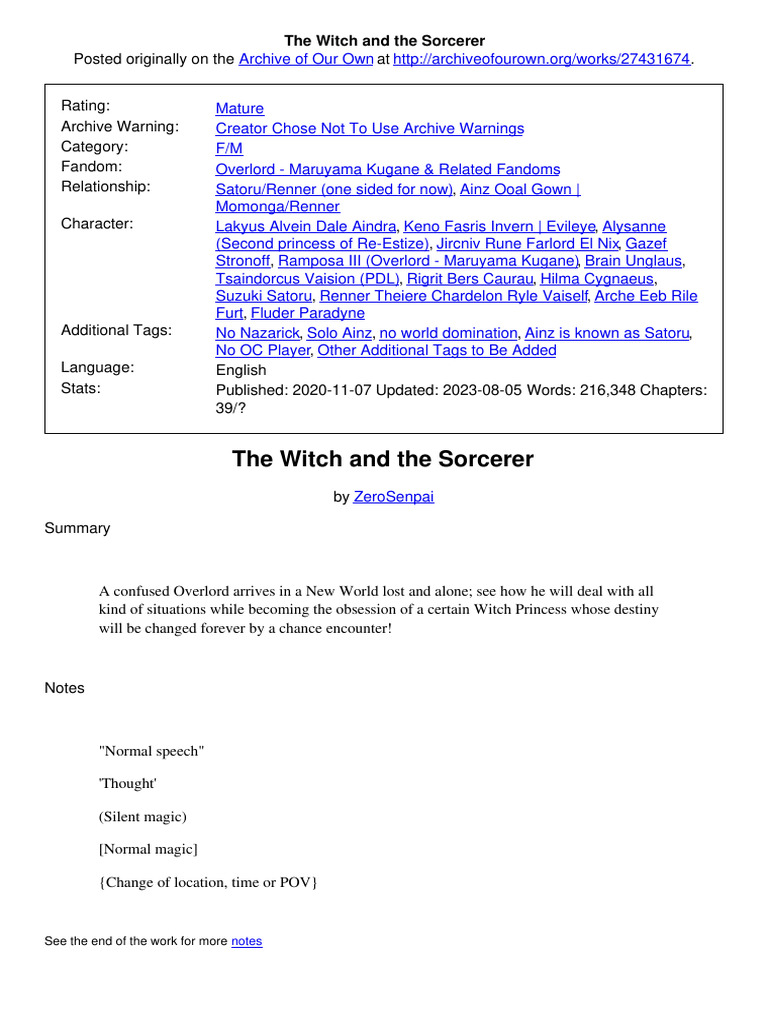 The Witch and The Overlord | PDF