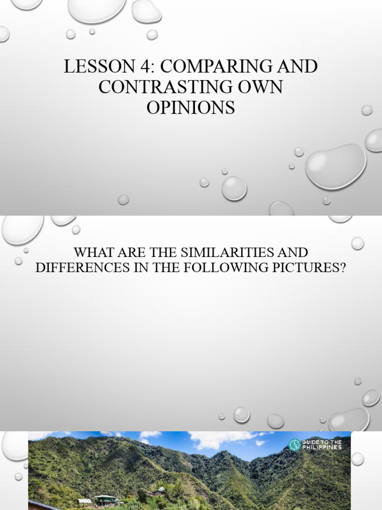 Lesson 4 - Eng 8 - Comparison and Contrast of Opinions | PDF