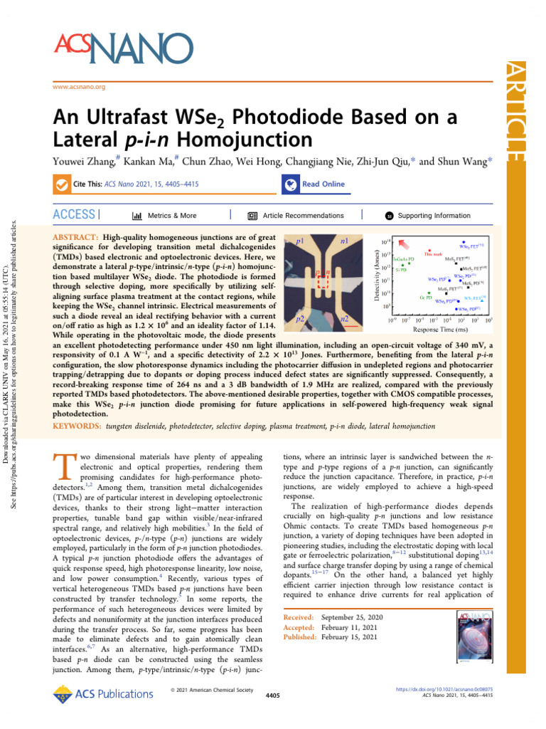 Zhang 2021 | PDF | Doping (Semiconductor) | P–N Junction