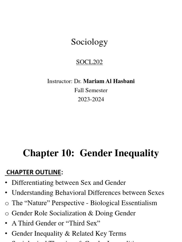 Chapter 10-Gender Inequality | PDF | Gender | Gender Studies