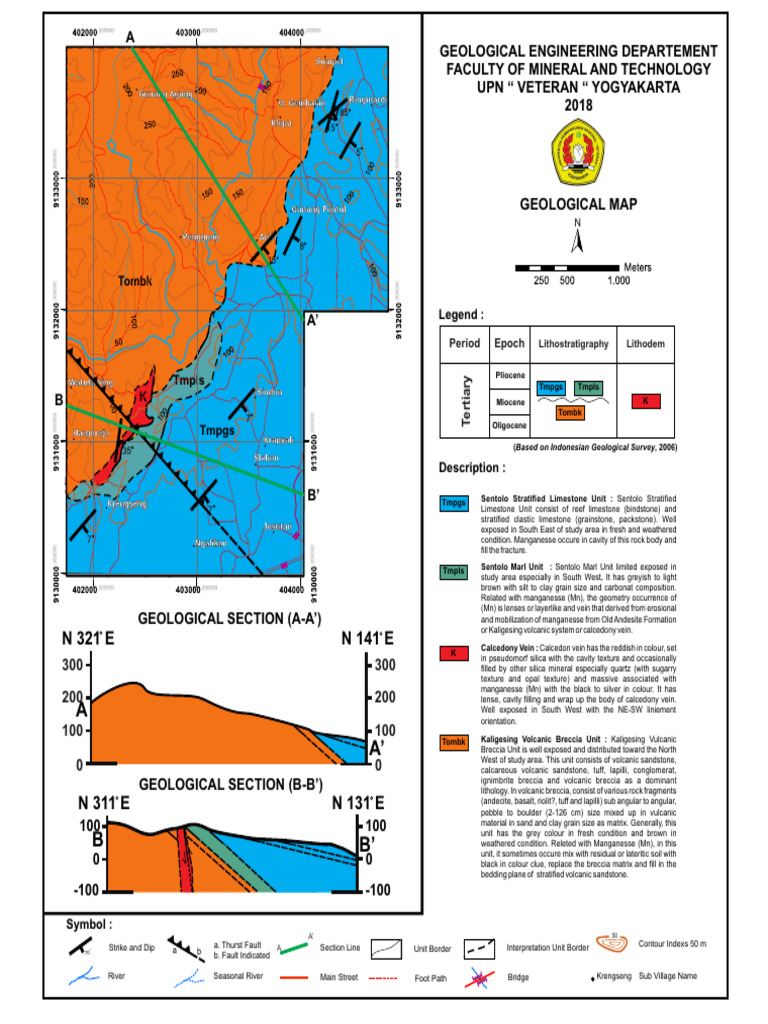Geological Map of Kliripan | PDF | Limestone | Petrology