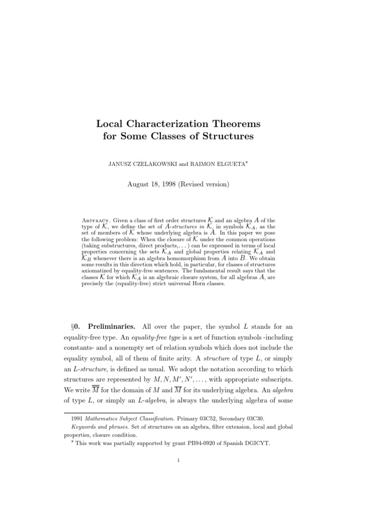 Algebraic Structure Theorems | PDF | Mathematical Structures | Logic