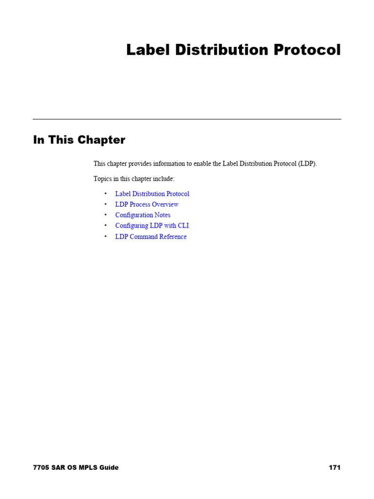 Label Distribution Protocol (LDP) | PDF | Networking | Multiprotocol Label Switching