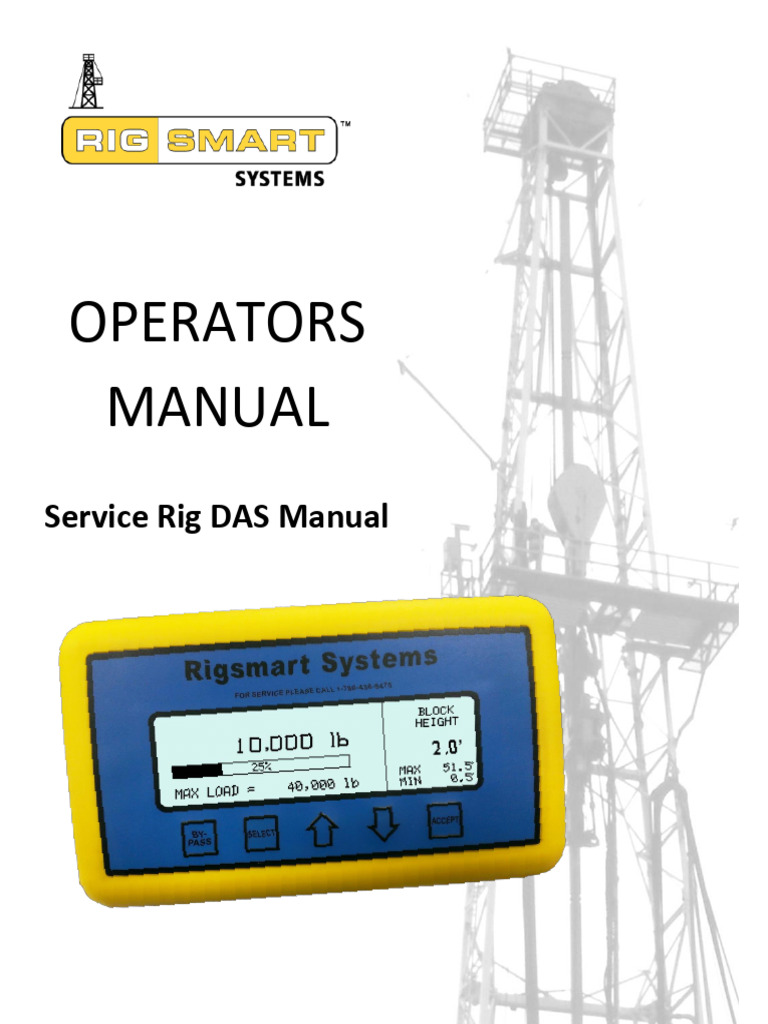 Service Rig DAS Manual | PDF | Brake | Calibration