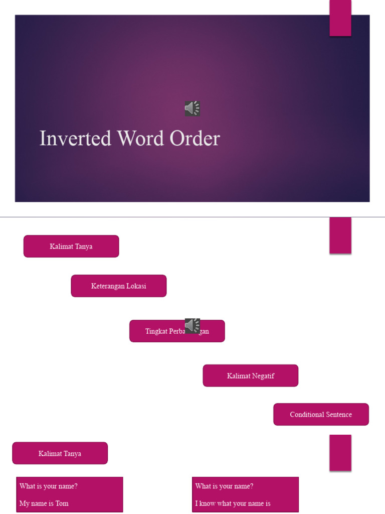 Inverted Word Order | PDF