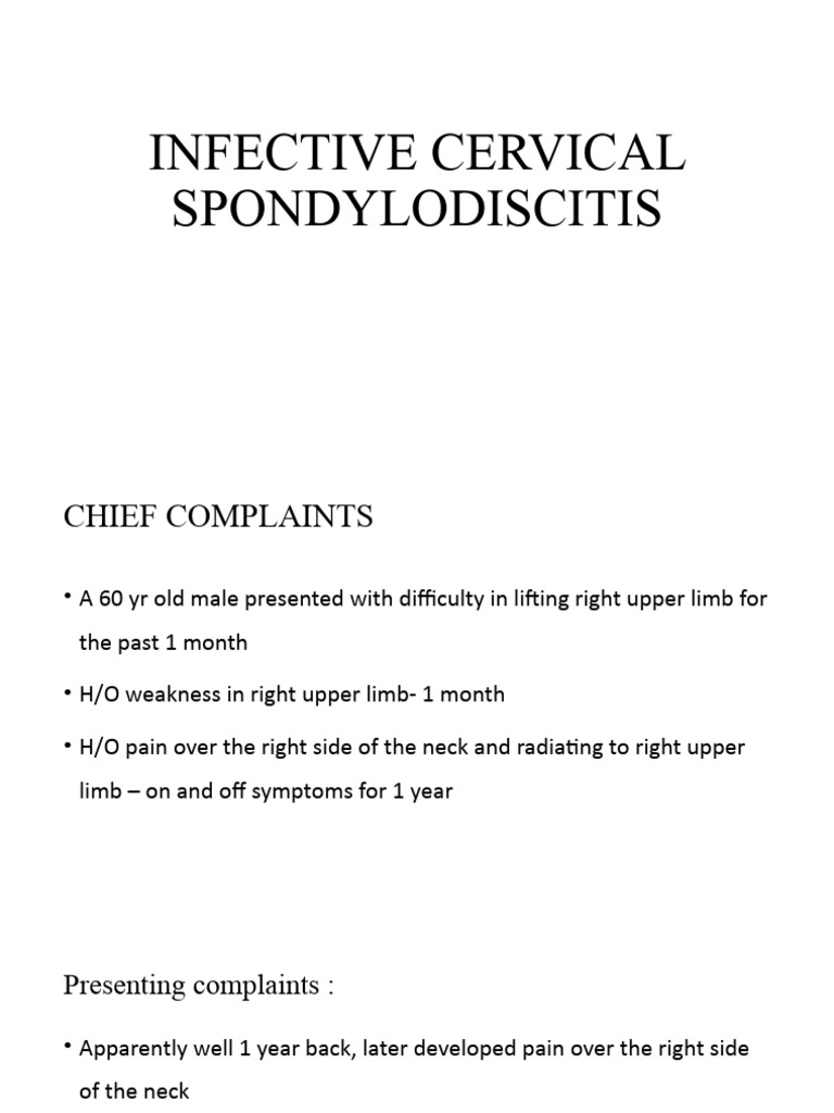 Infective Cervical Spondylodiscitis | PDF | Infection | Dental Implant