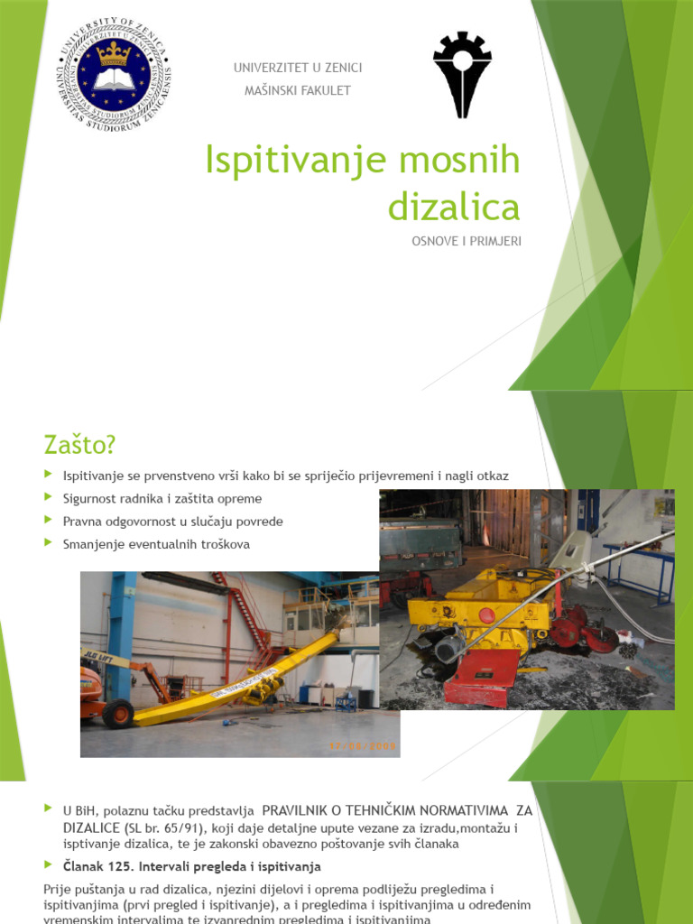 Ispitivanje Mosnih Dizalica | PDF
