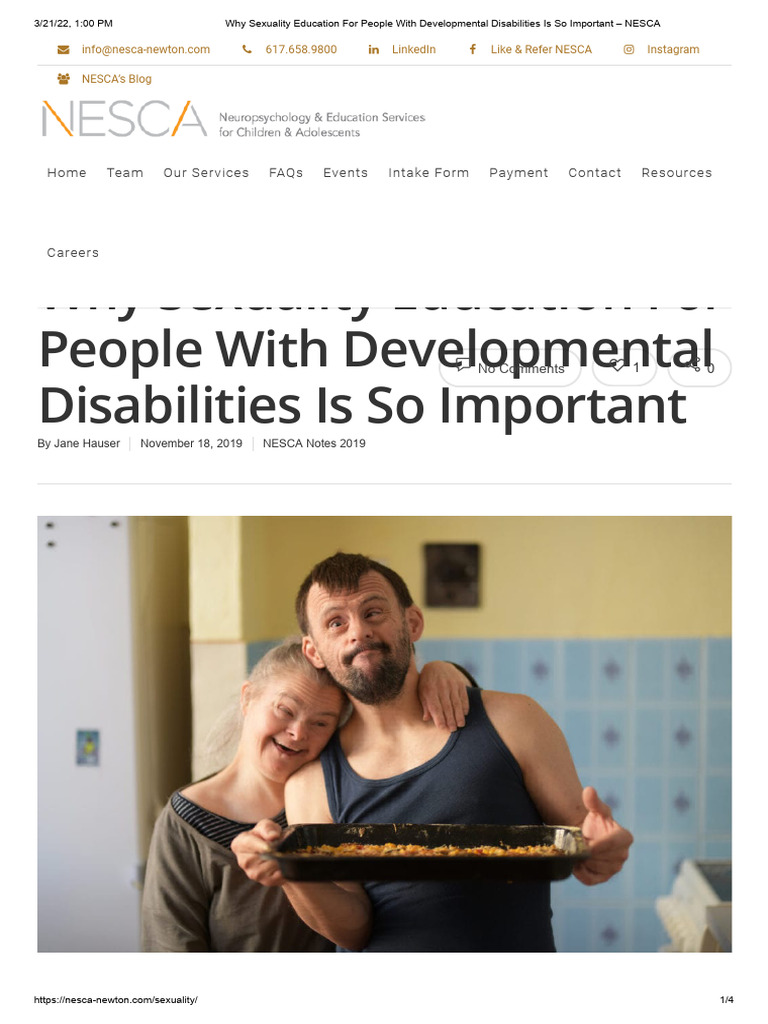 Why Sexuality Education For People With Developmental Disabilities Is