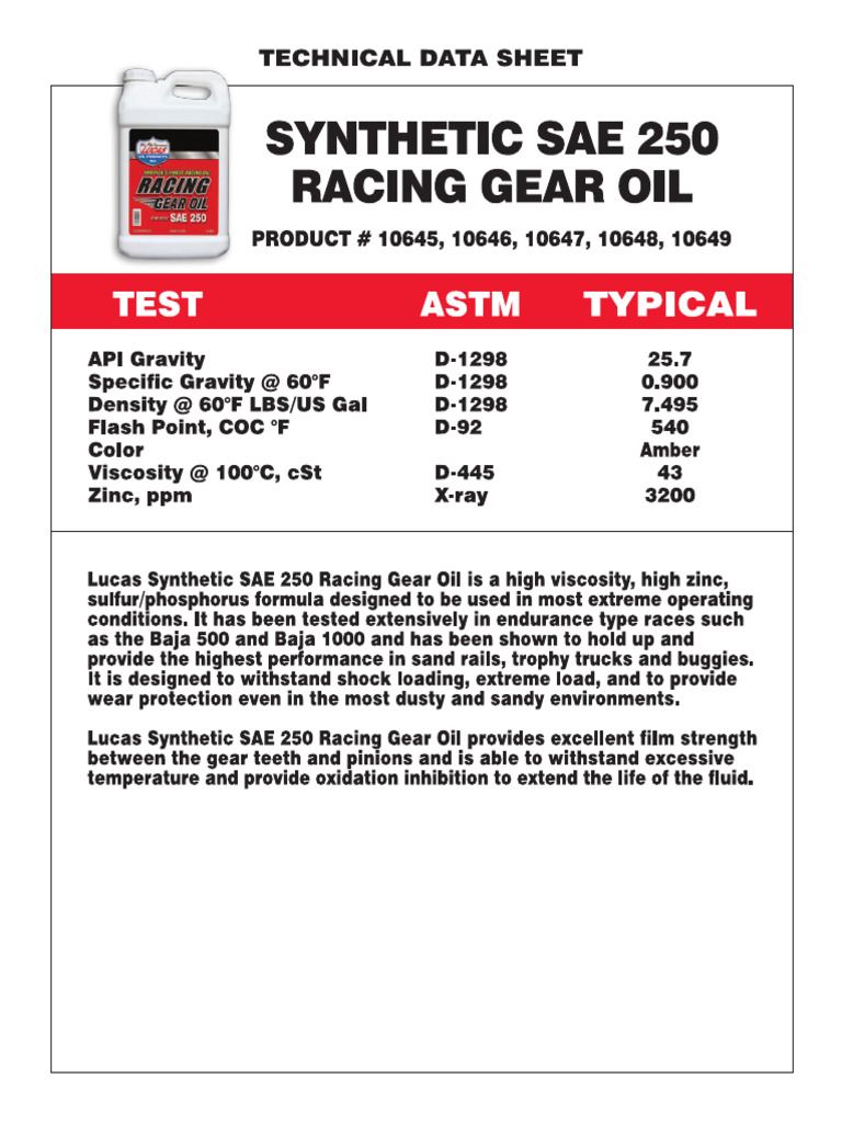 TDS_SAE-250-Race-Goil | PDF